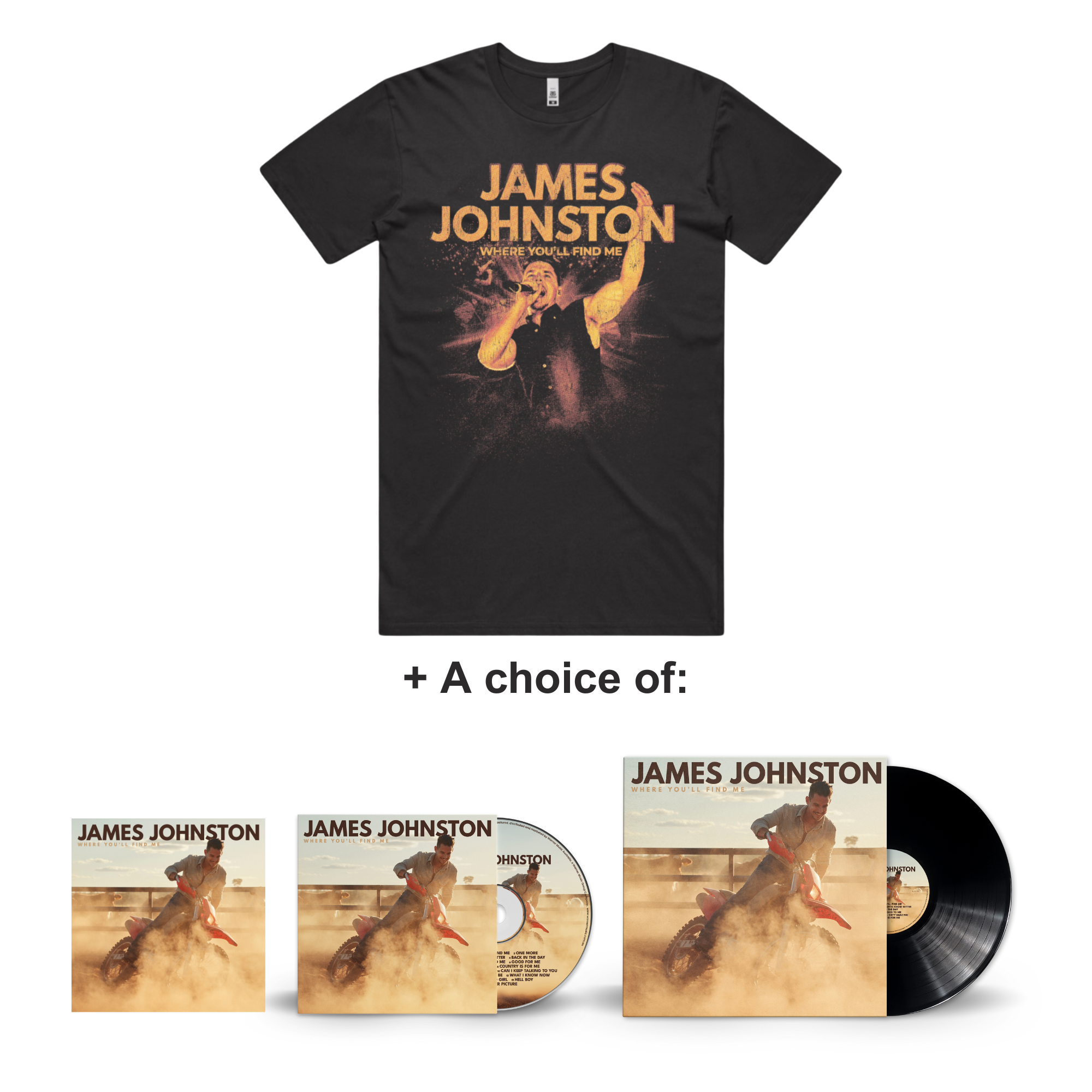 WHERE YOU'LL FIND ME - T-Shirt Bundle | James Johnston – Warner Music Australia Store